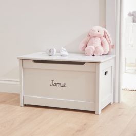 Personalised Grey Toy Box