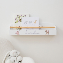 Personalised Woodland Animals Hanging Storage Shelf